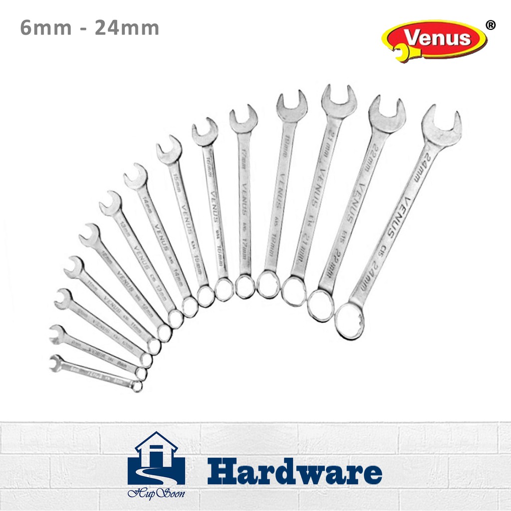 Venus Tools 6mm-24mm Spanner Combination Wrench 6/7/8/9/10/11/12/13/14 ...