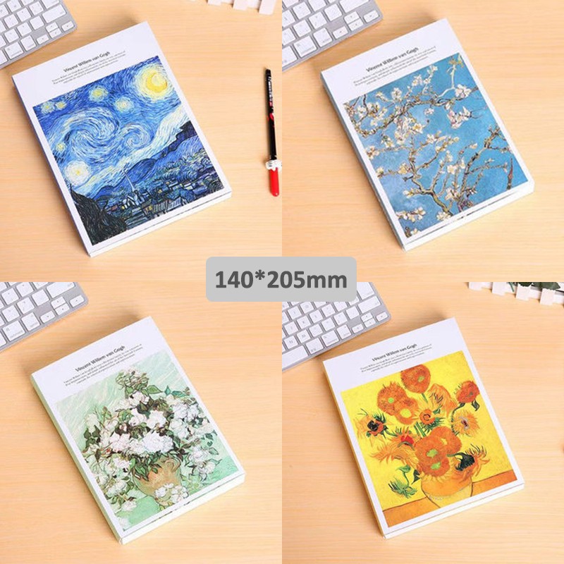 120 Sheets Van Gogh Sketchbook Vintage Painting Drawing Graffiti Sketch ...