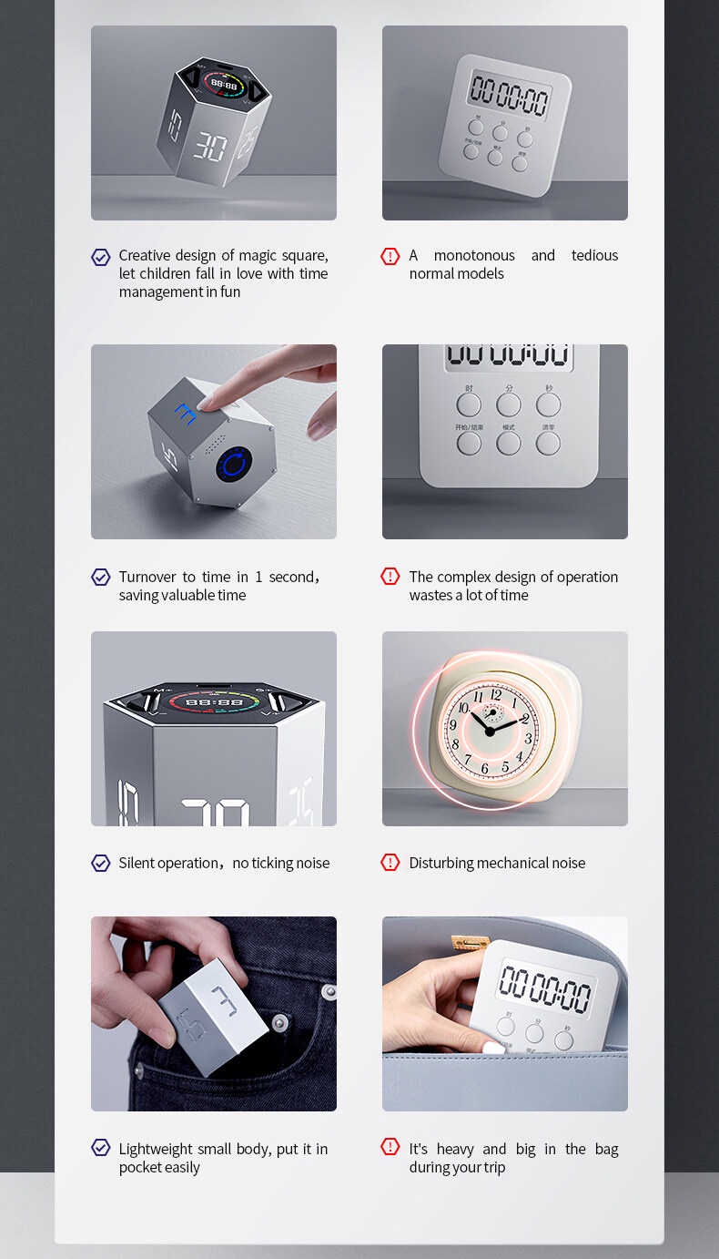 llano Ticktime LED Digital Timer Kitchen Timer Electronic Sports Stopwatch Timer Countdown Alarm ...