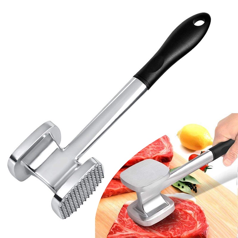 Meat Tenderizer, Heavy Hammer Tool, Dual Sided Large Meat Tenderizer ...