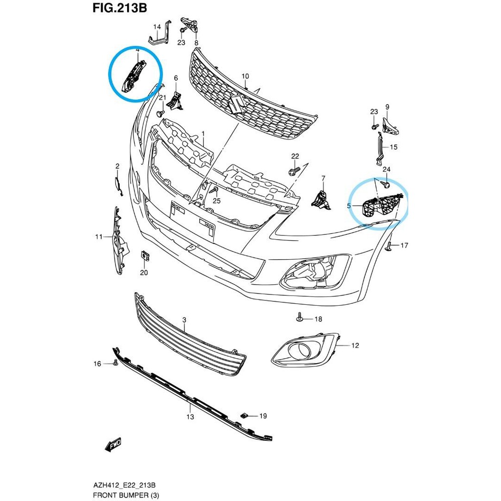 Suzuki Swift Sport 1.4 Bumper Spport Bracket Holder Kaki ZC72 ZC82 ...