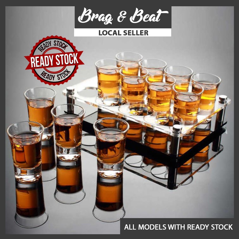 【B&B】Shot Glass 6pc set Bar KTV 30ml 45ml 60ml Bullet Glass Set Shooter ...