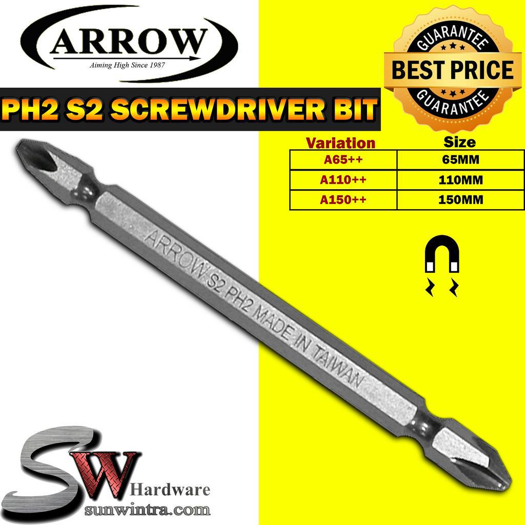 ARROW PH2 DOUBLE ENDED SCREWDRIVER BIT / S2 SCREW BIT / MATA IKAT SKRU ...