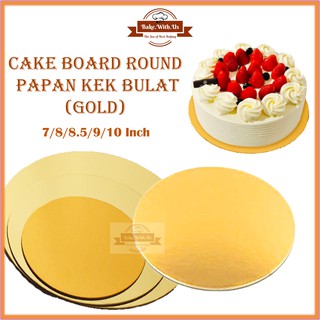 Round Cake Board / Papan Kek Bulat - GOLD | Shopee Malaysia