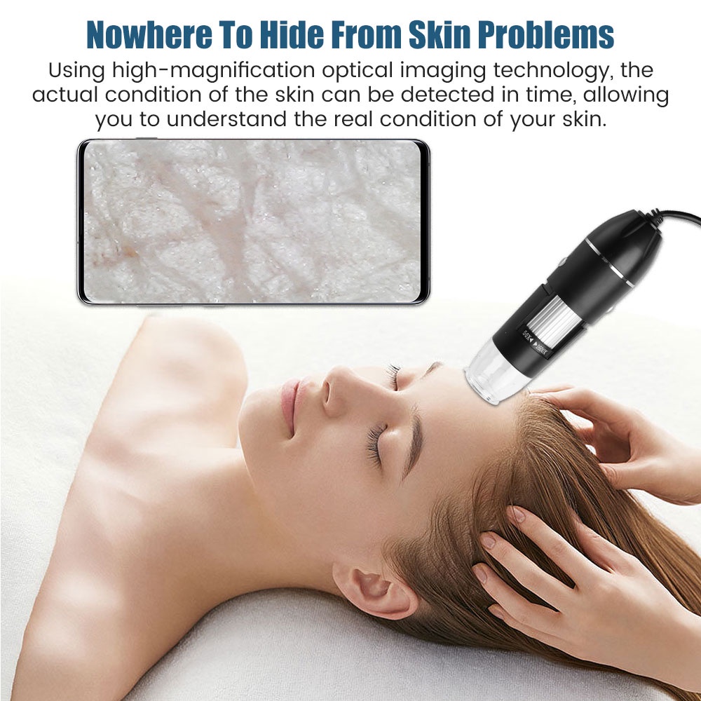 Wireless Wifi Skin Hair Scalp Detector Digital Microscope Skin Analyser ...