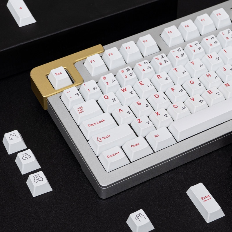 139 Keys Cherry Profile GMK White Bear PBT DYE-SUB Keycap Japanese ...