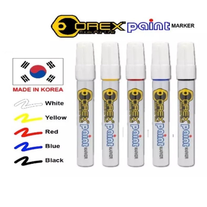 SEMENYIH OREX Paint Marker (Red, Yellow, Black, Blue, White) | Shopee ...