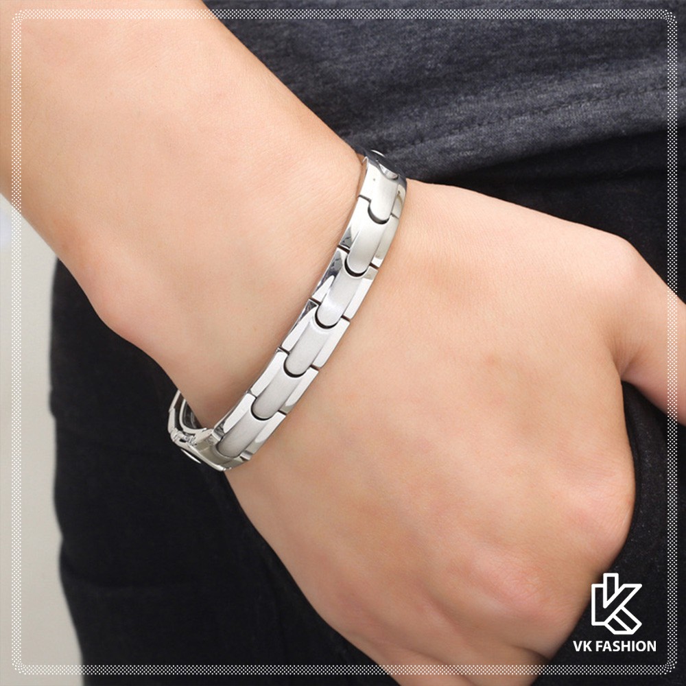 PREMIUM Stainless Steel Titanium Silver Gold Bracelet Men Women Gelang ...