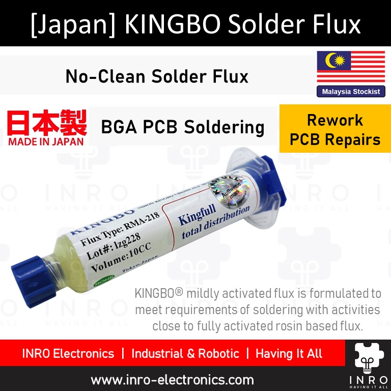 [Japan] KINGBO RMA-218 Flux 10cc Syringe Tube, BGA Solder Flux, Rework ...