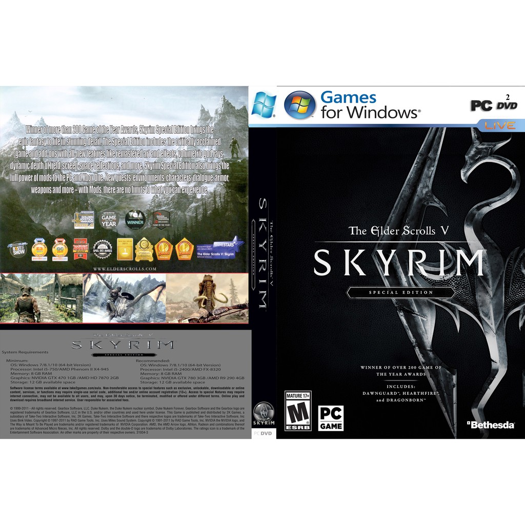The Elder Scrolls V: Skyrim Special Edition PC GAME Offline [DVD ...