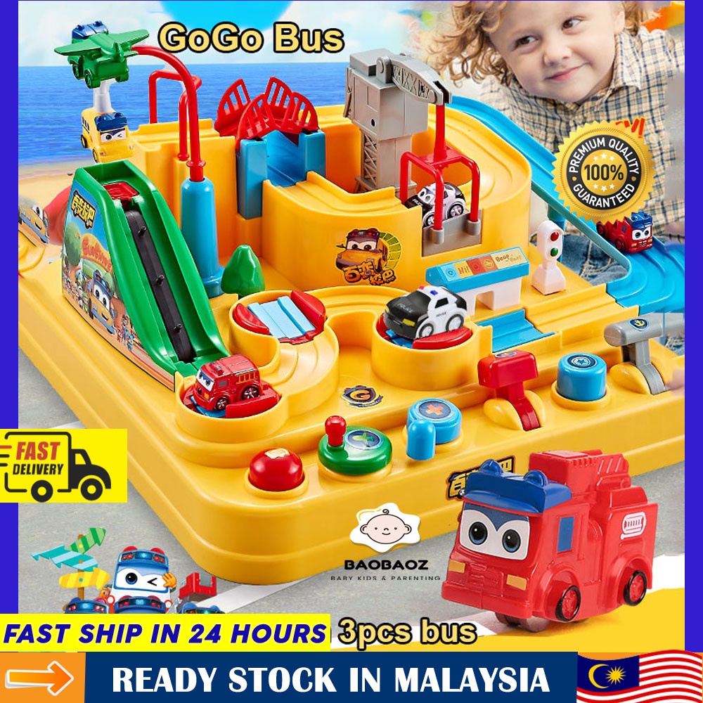 GOGO Bus Tracks City Rescue Preschool Educational Toy Vehicle Parking ...