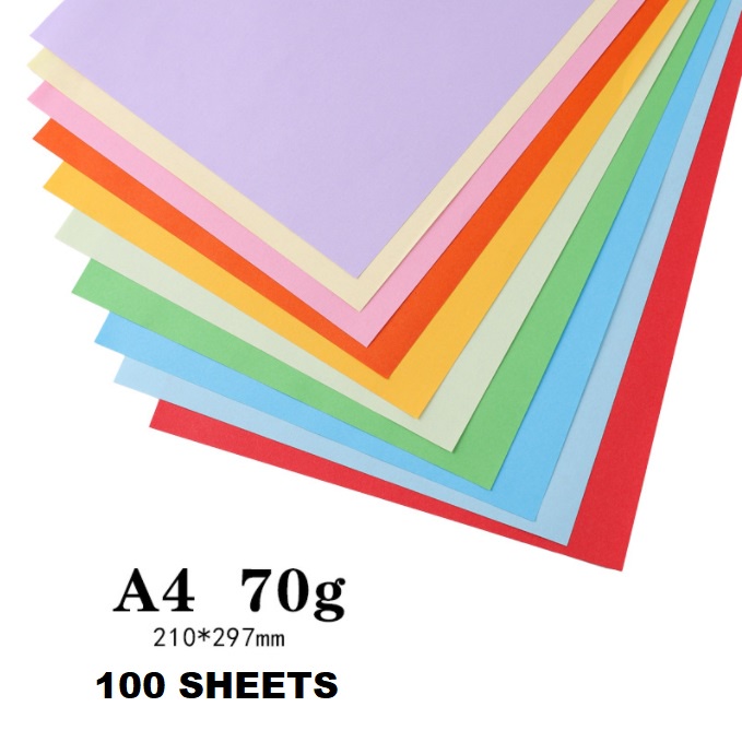 100 Sheets A4 Colour Paper Mix Colour Set And 20 x 20 cm Sets For Art ...