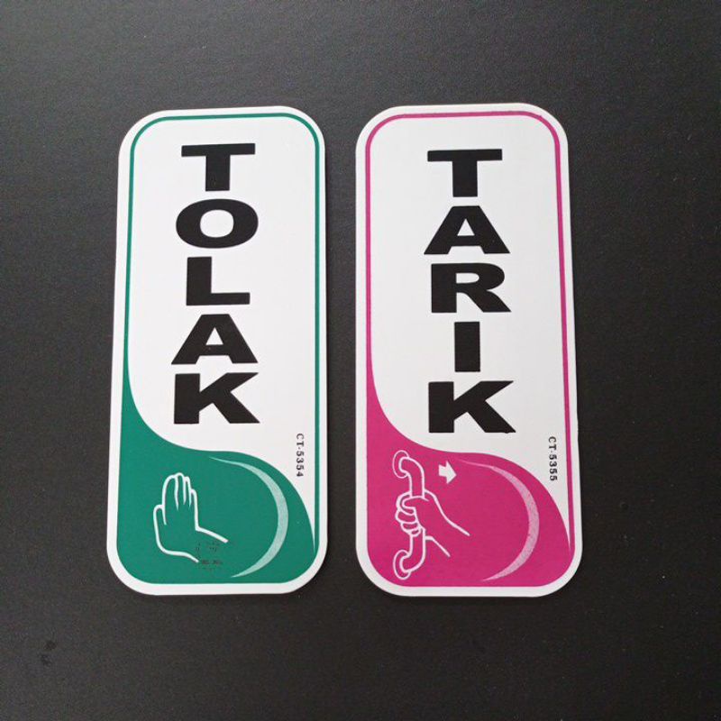 SIGNAGE PLATE/PAPAN KENYATAAN " TARIK" & "TOLAK" | Shopee Malaysia