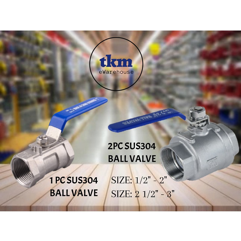 Stainless Steel Ball Valve SUS 304 1pc 2pc Ball Valve Female Threaded ...