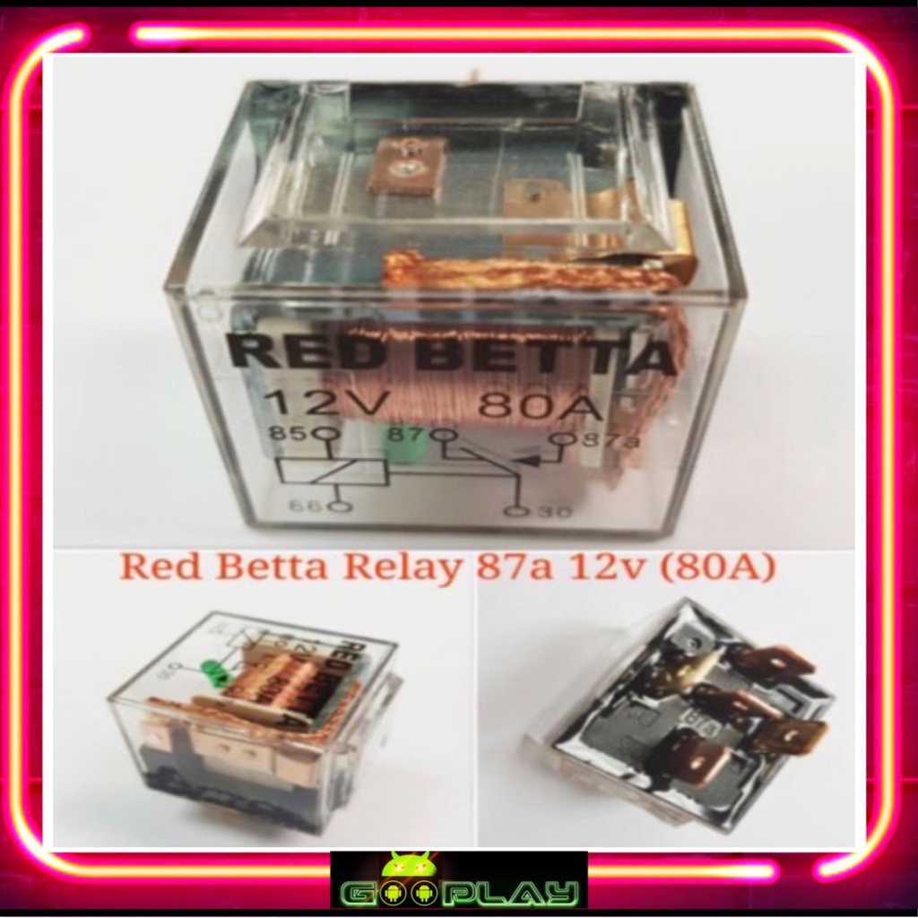 Car 12v 87A 5pin Relay / Control Device RED BETTA RELAY 87a (80A ...