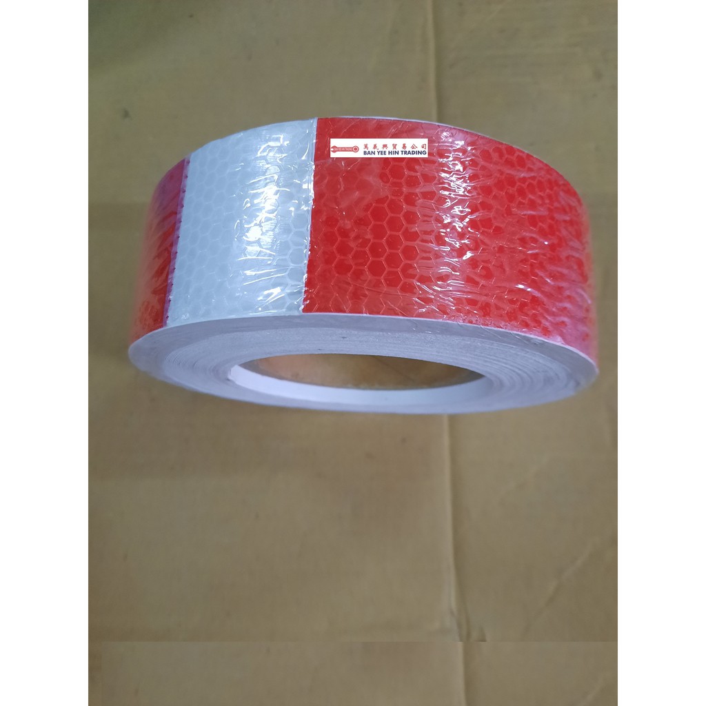 2INCH REFLECTIVE STICKER (RED/WHITE) - 36M | Shopee Malaysia