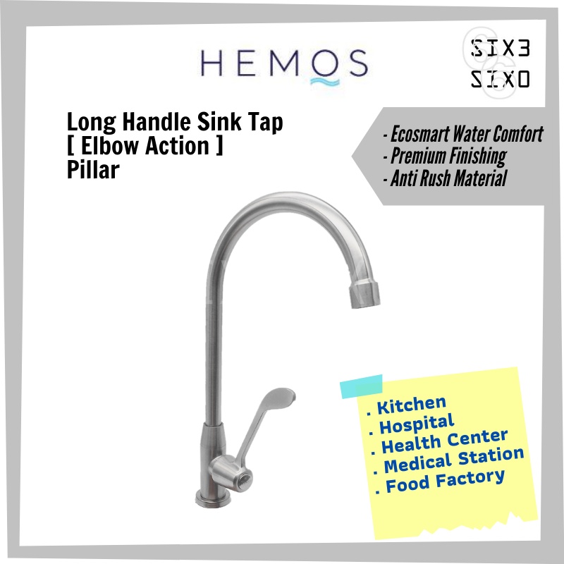 Hemos Pillar Elbow Action Long Handle Medical Basin Tap [HM1001MS ...