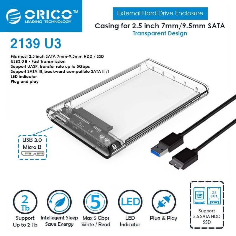 Hard Disk Casing External HDD External Case 2.5 inch SATA USB 3.0 ...
