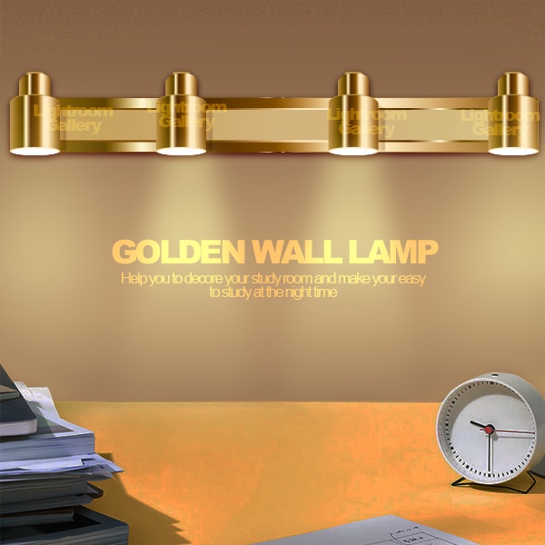 A052/4 GU10 Golden Picture Wall Lamp / Study Room Rotatable Wall Light ...