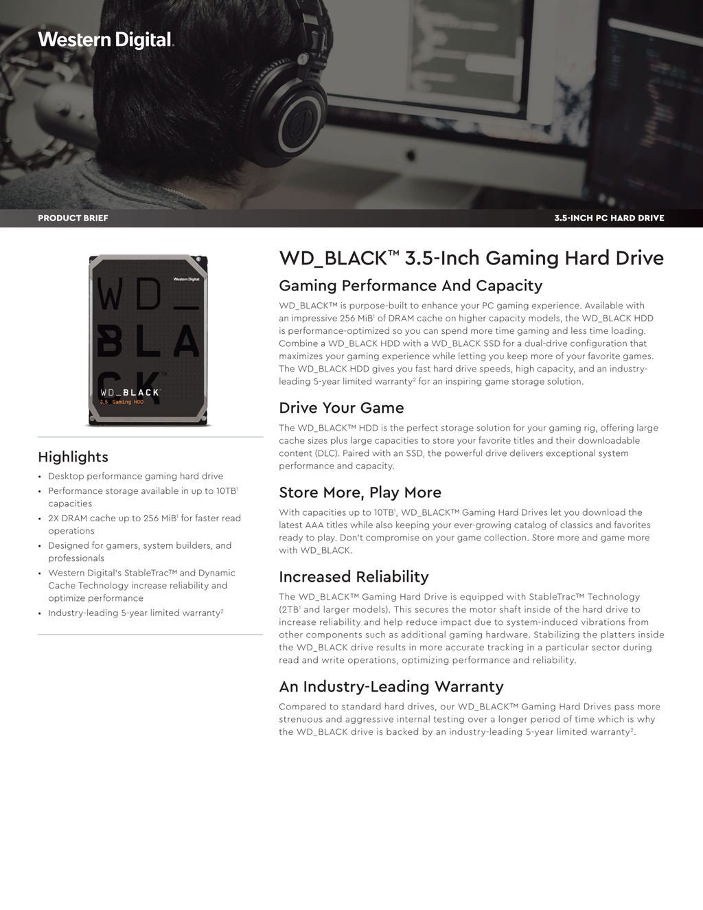 WD_BLACK™ 3.5'' Gaming Hard Drive (1TB/ 2TB/ 4TB/ 6TB/ 8TB/ 10TB ...