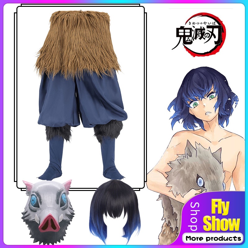Anime Demon Slayer Kimetsu No Yaiba Hashibira Inosuke Cosplay Costume ...