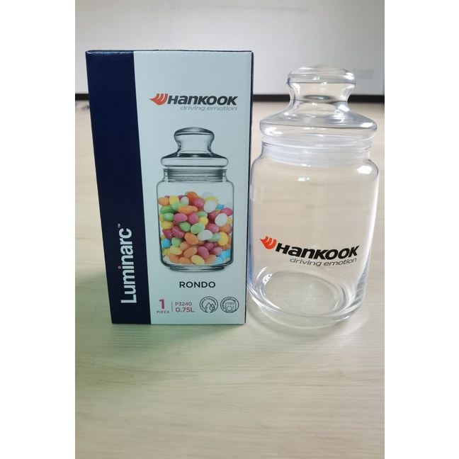 Luminarc Rondo Glass Jar with lid 750ml P3240 (with printed logo)Balang ...