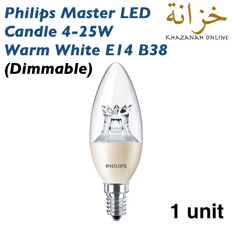 Philips Master LED Candle Bulb Dimmable 4W Warm White E14 B38 | Shopee ...
