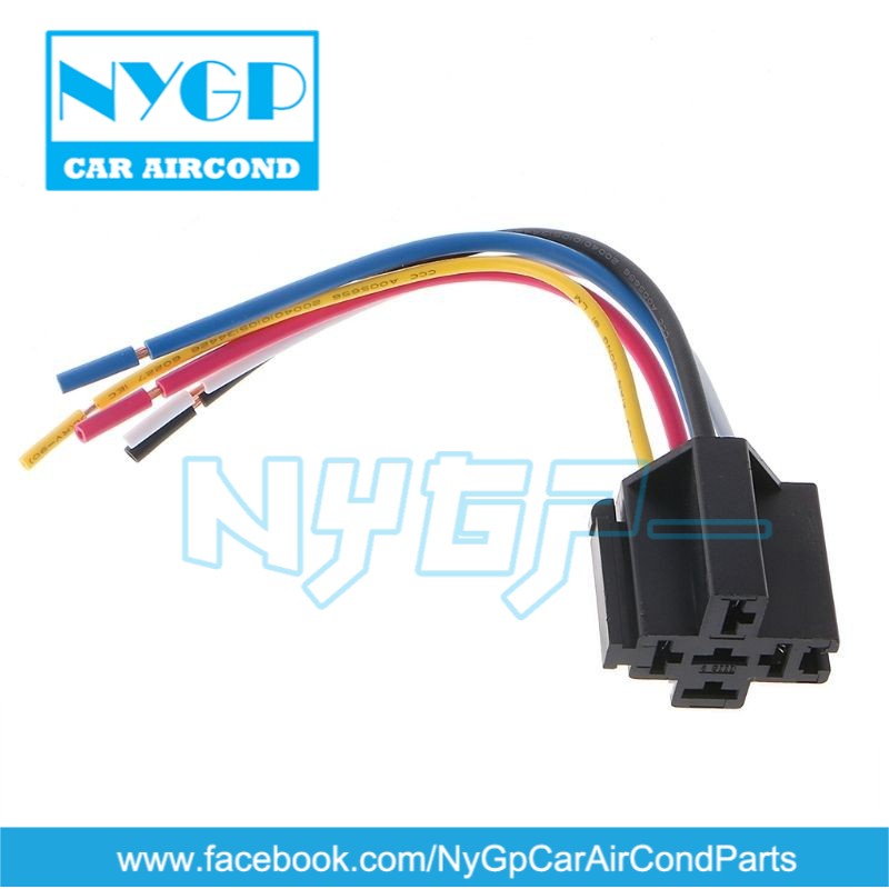 Pre Wired 5 Pin Relay Mounting Base Socket Holder 12V 24V 40A NYGP ...