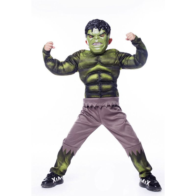Hulk The Muscle Mask Costume Boys Cosplay Kids Fantasy Clothes Carnival ...