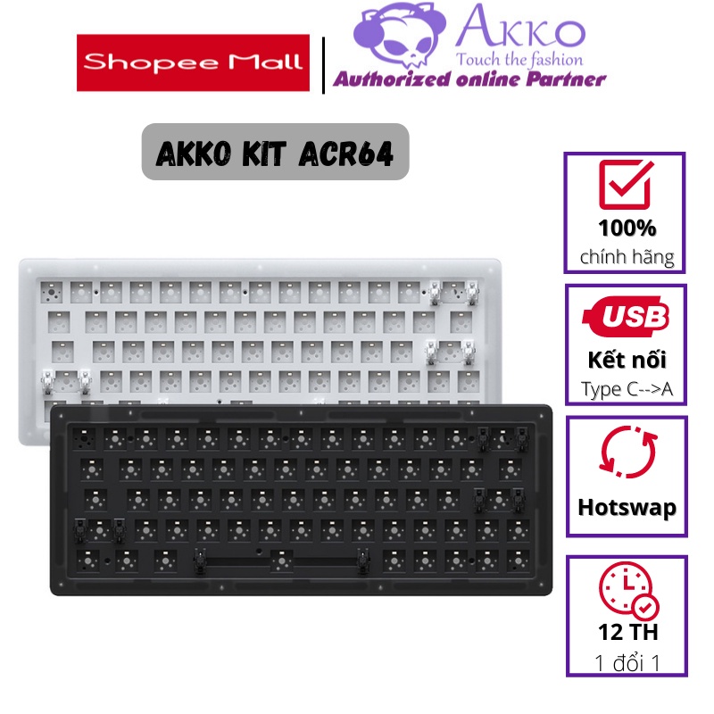 Akko ACR64 Mechanical Keyboard Kit (Hotswap / RGB / Acoustic Foam ...