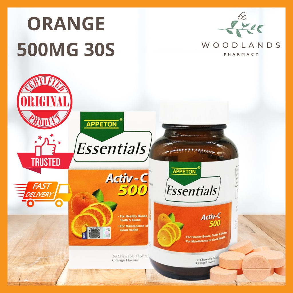 APPETON ESSENTIALS ACTIV-C VITAMIN C BLACKCURRANT 250mg/ ORANGE 500mg ...
