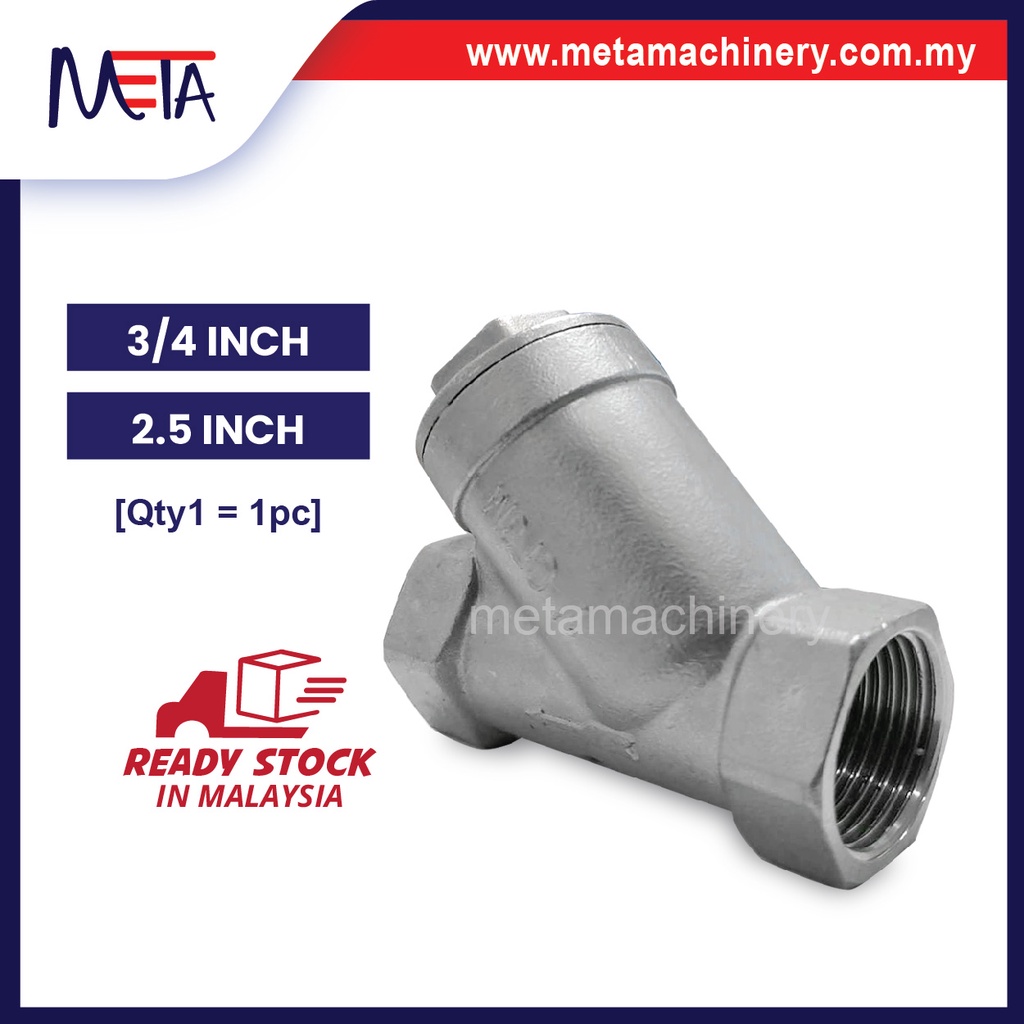 SS304 Y Shaped Filter Valve Connector 3/4" 1" 2" Female Thread Y ...