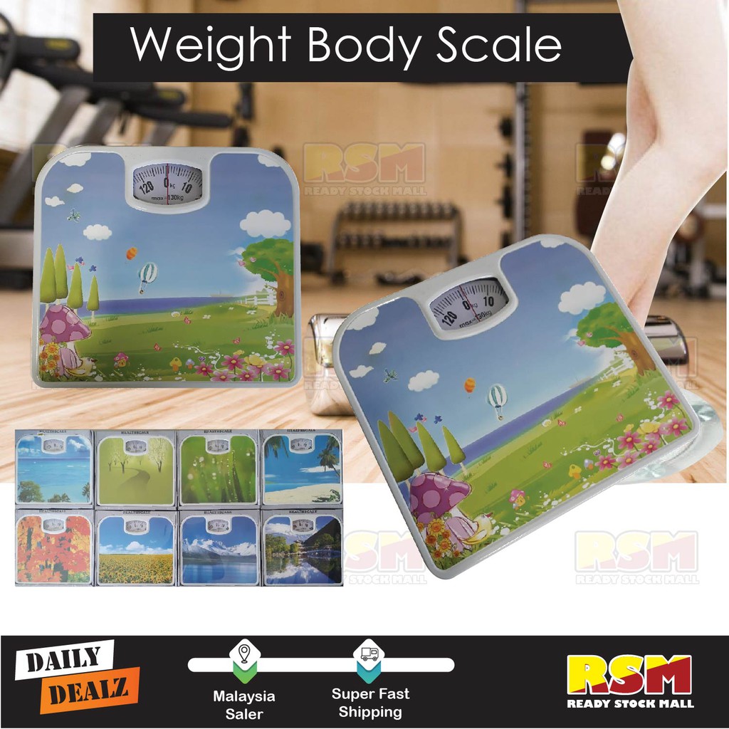 MAX 130KG Analog Body Weight Scale Mechanical Bathroom Health Scale ...