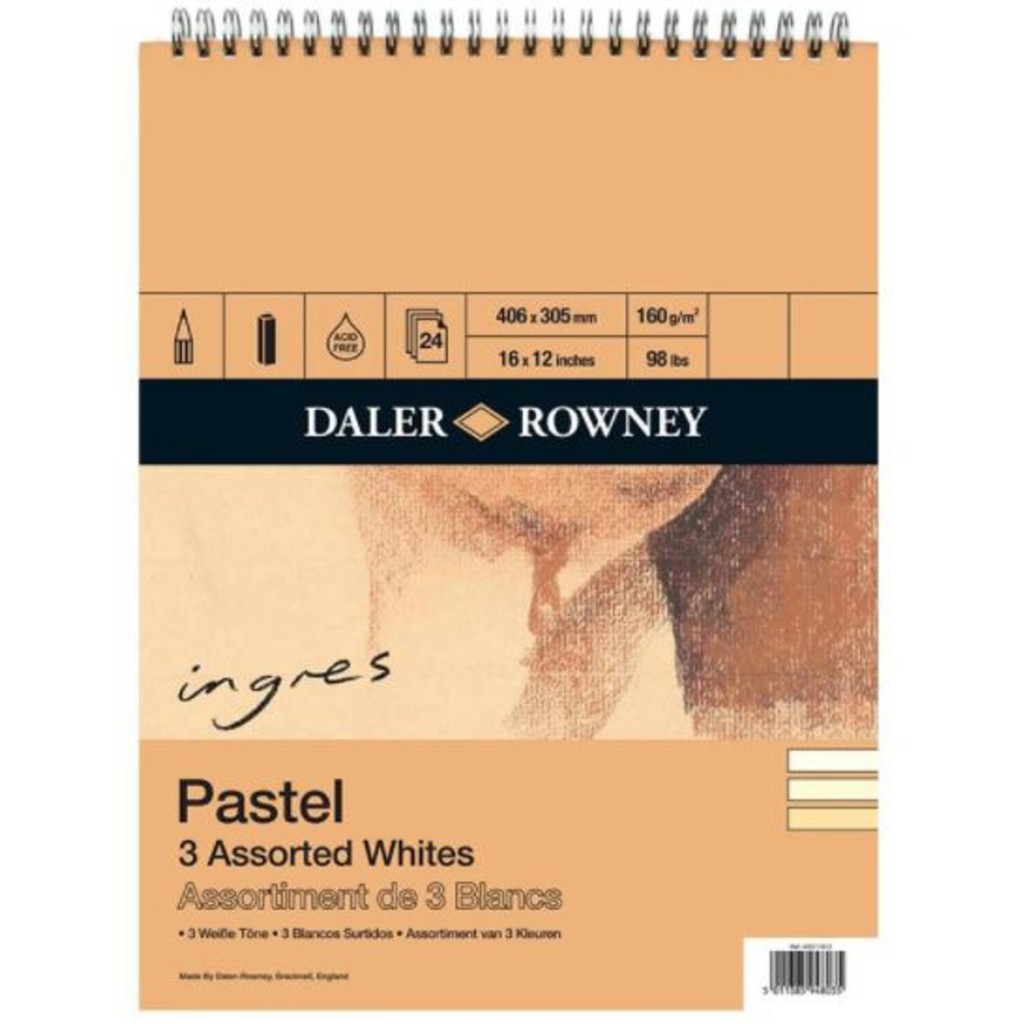 Daler Rowney 12"X16" Ingres Pastel Pad in Spiral Binding 24 Sheets ...