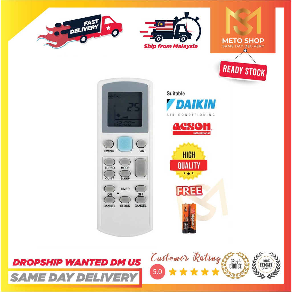 NEW DAIKIN ACSON Aircon Air Conditioner Remote Control ECGS02 ECGS02-i ...