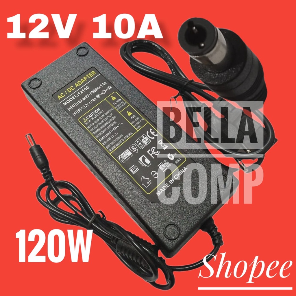 Adapter 12V 10A / Power Adapter LED Strip Monitor LED display, DC 12V ...