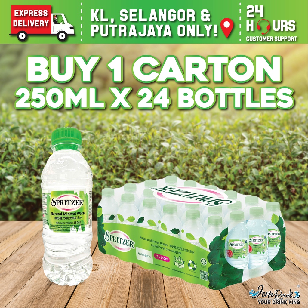 BUNDLE OF 1 CARTON : SPRITZER MINERAL WATER 250ML x 24 BOTTLES | Shopee Malaysia