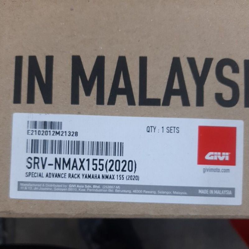 0MONORACK GIVI SPECIAL RACK SRV YAMAHA NMAX 155 (MODEL AFTER 2020) | Shopee Malaysia