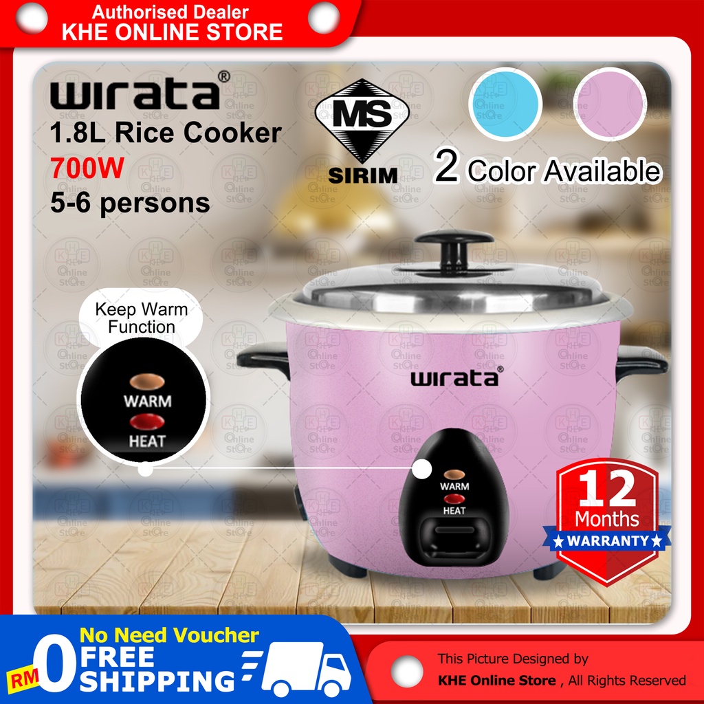 Wirata 1.8L Conventional Rice Cooker with Keep Warm Function 400W RC ...