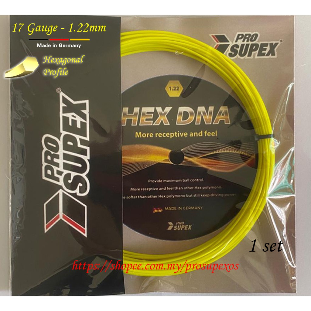 1 SET - Pro Supex HEX DNA 1.22mm Made in Germany tennis string ...