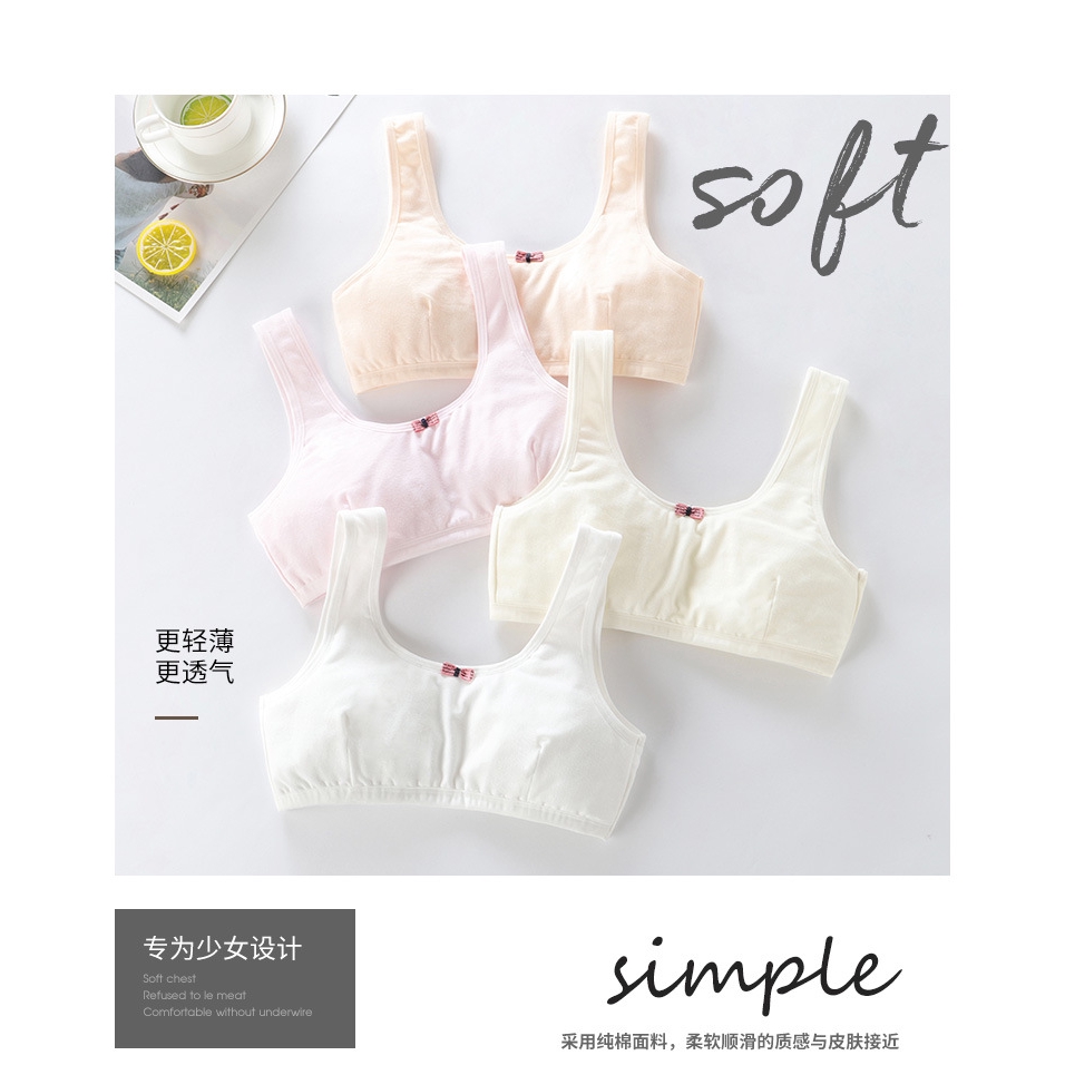 8-15y Girls Development underwear Bras Soft Young Children Bra for Kids ...