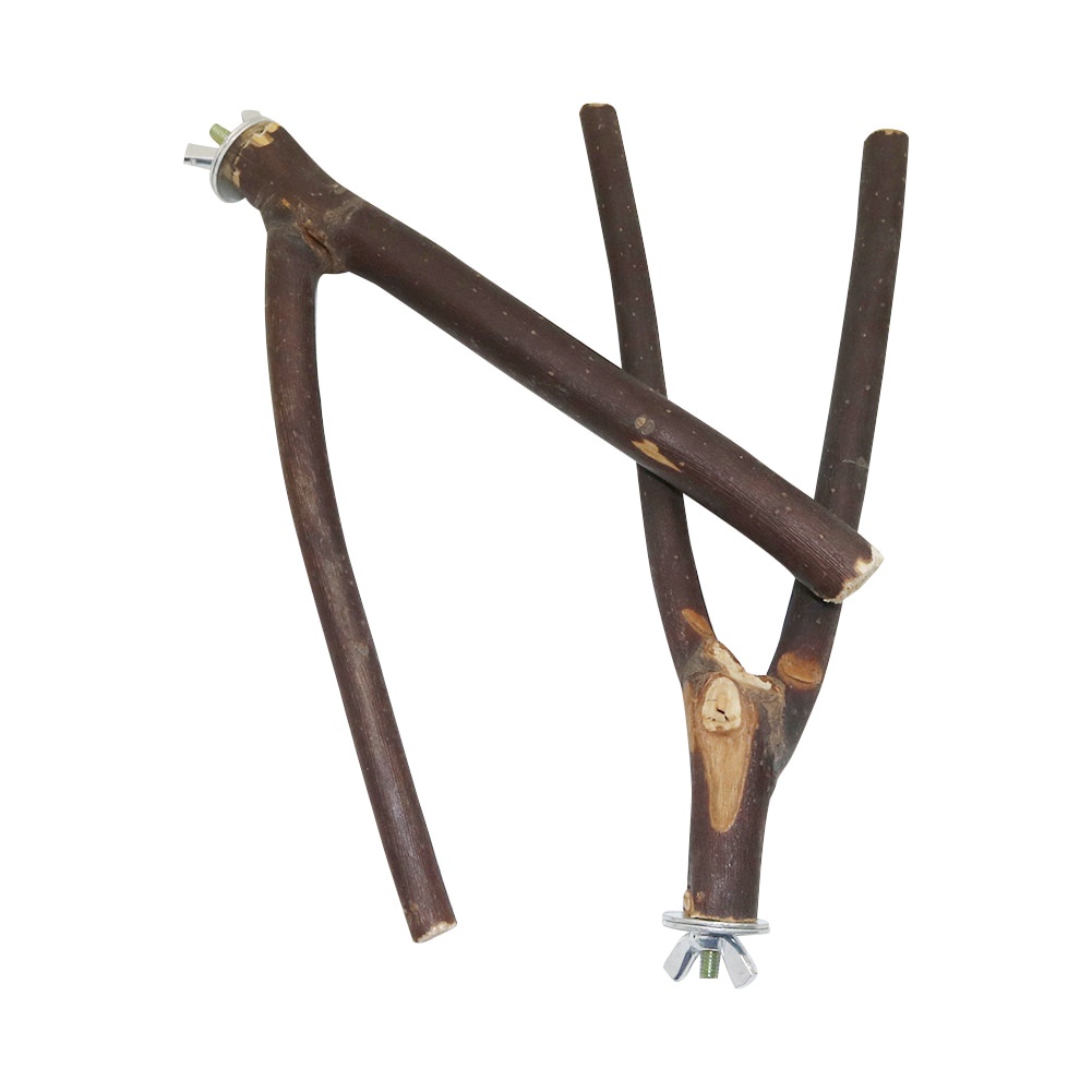 15cm Pet Parrot Hamster Raw Wood Fork Tree Branch Stand Rack for Bird ...