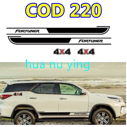 TOYOTA FORTUNER 4X4 SIDE BODY STICKER ( 4 Pcs ) | Shopee Malaysia