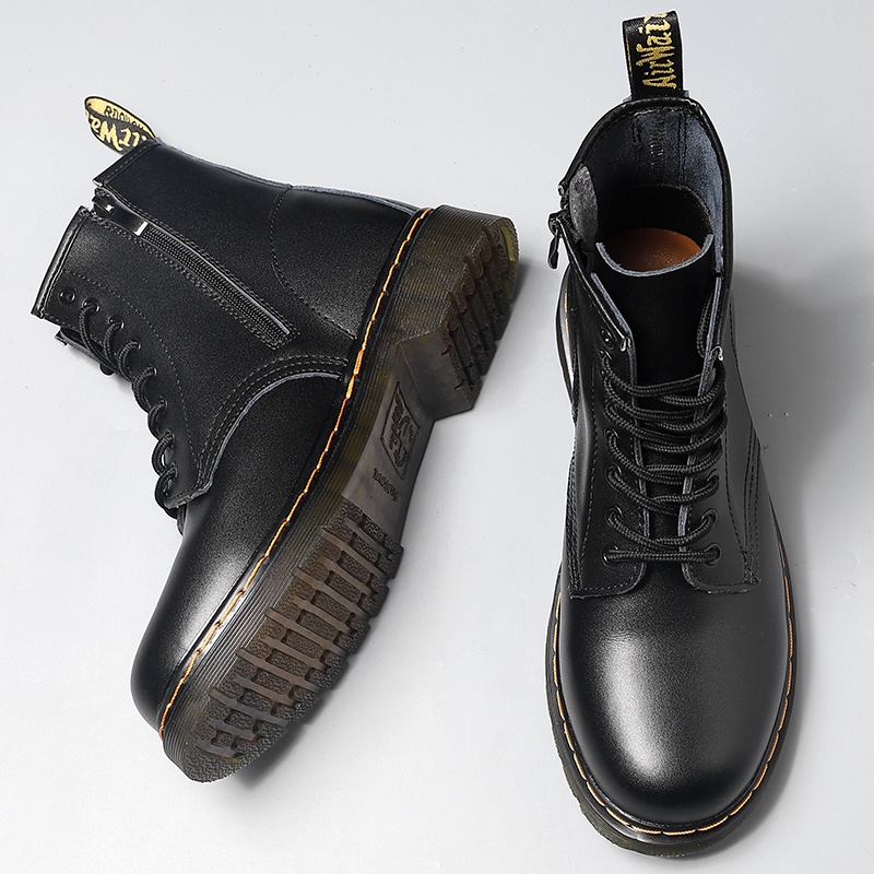 Dr. Martens Side zipper Martin Men Boots Calf Boots Plus Size High Tops ...