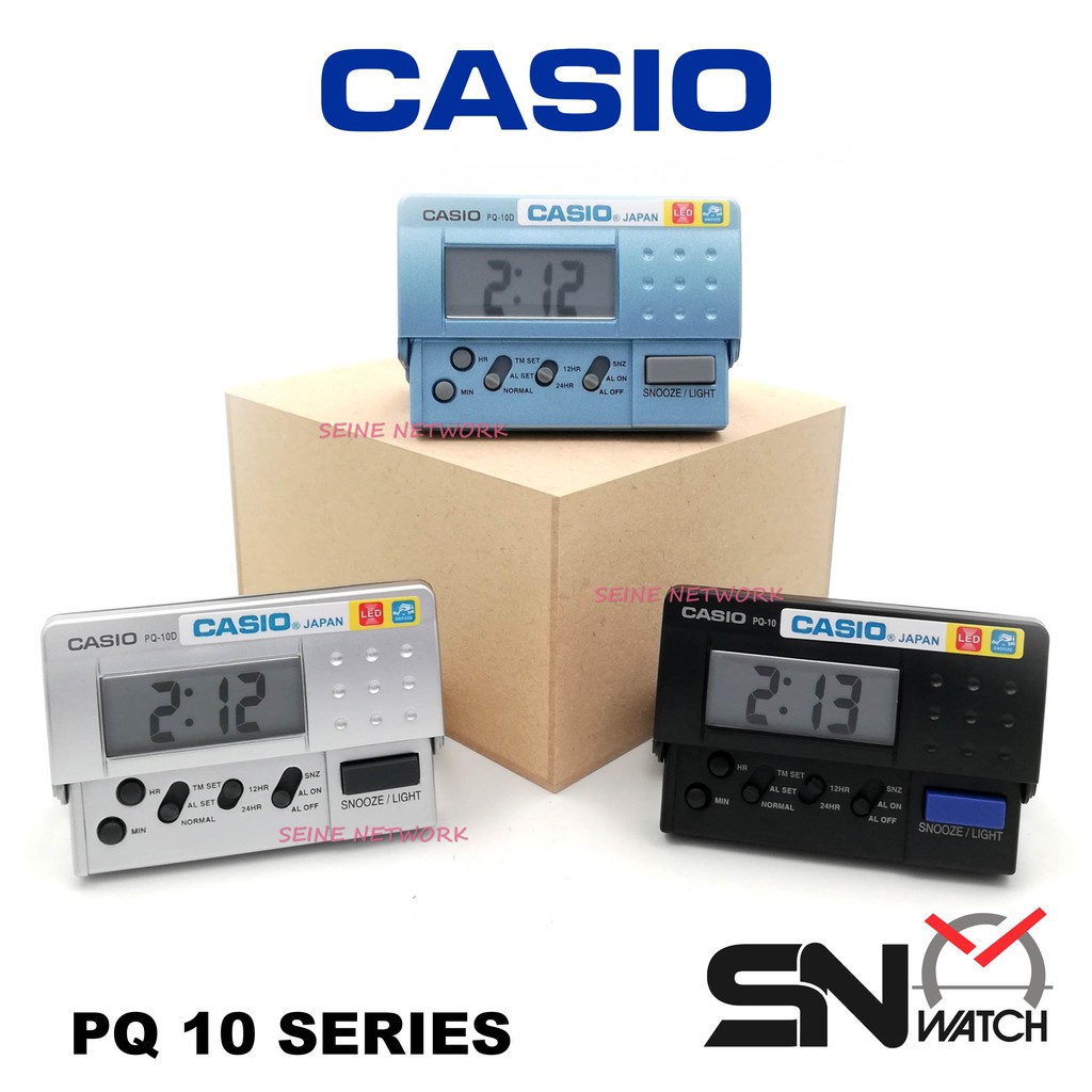 [Travel Clock PQ-10 Series] Casio Digital Alarm Clock AUTHENTIC 100% ...