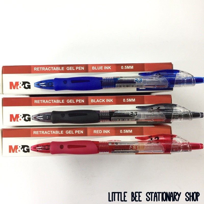 M&G Retractable Gel Pen (Refillable) 0.5mm/0.7mm (1 dozen) | Shopee ...