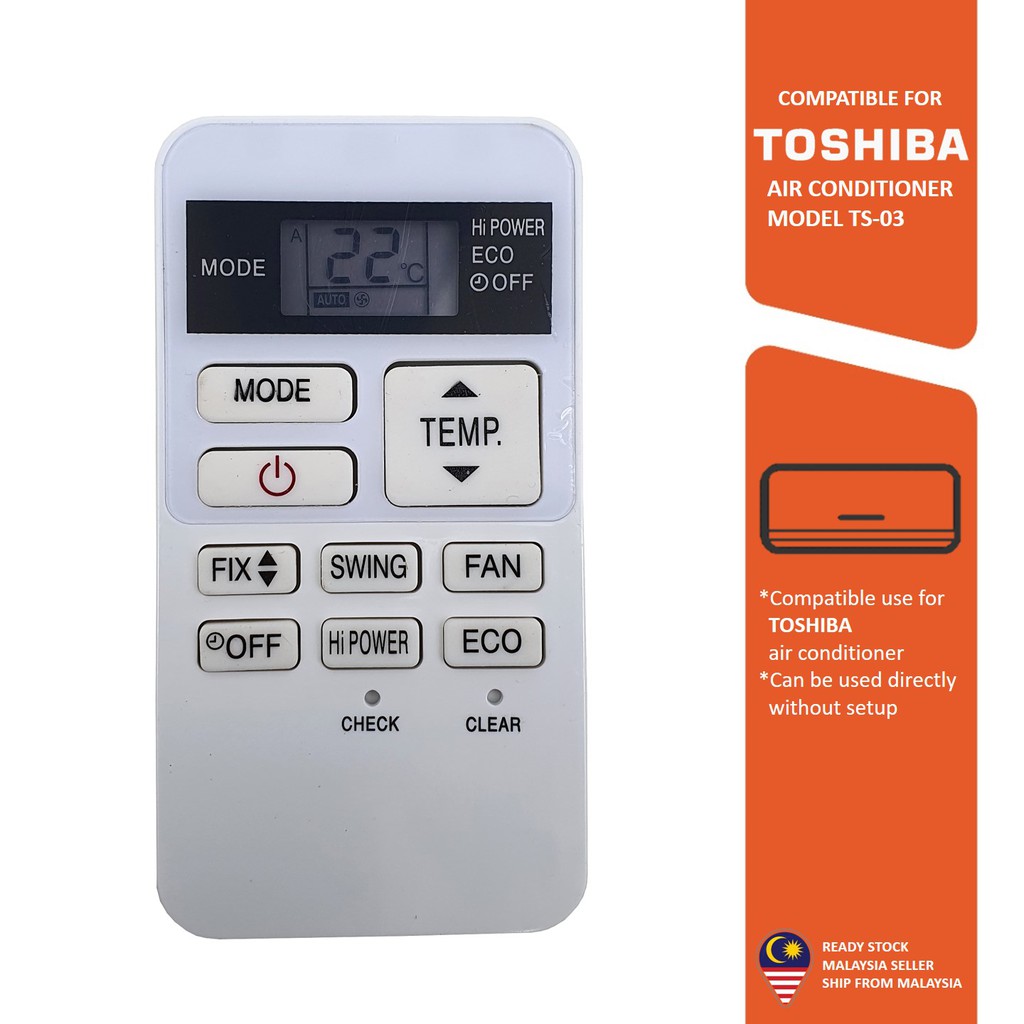 Toshiba Replacement For Toshiba Air Cond Aircond Air Conditioner Remote ...
