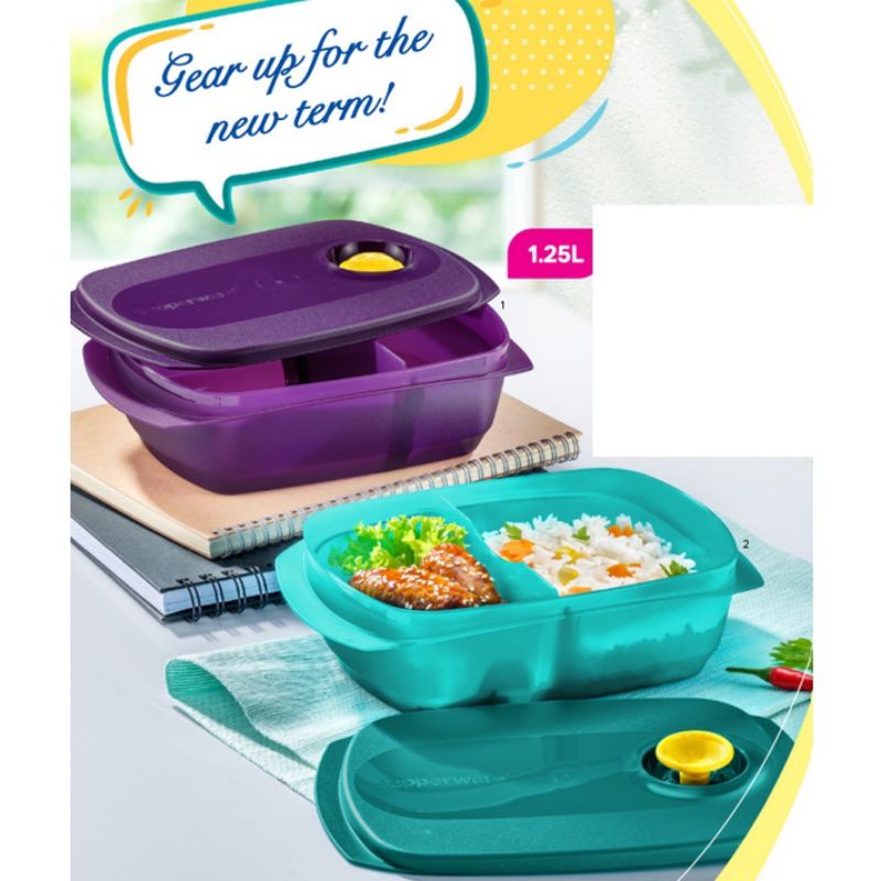 Tupperware Reheatable Divided Lunch Box 1.25L | Shopee Malaysia