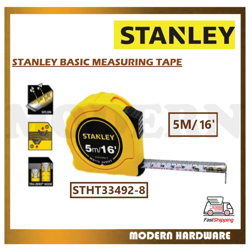 STANLEY 5M/16' BASIC MEASURING TAPE/PITA PENGUKUR (STHT33492-8 ...