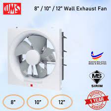 UMS 10" & 12" WALL TYPE EXHAUST FAN / VENTILATION FAN (WHITE) MALAYSIA ...